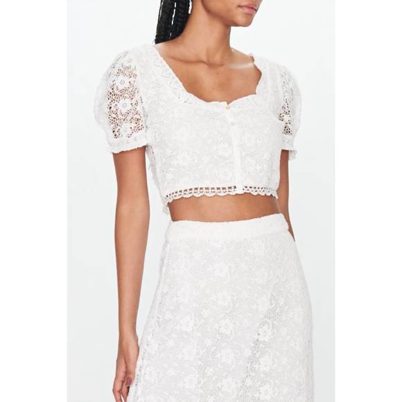 LoveShackFancy | Tops | New Loveshackfancy Carmeline Cropped Top In ...